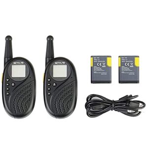 Retevis RT35 Walkie Talkies for Adults,Long Range Two Way Radios Rechargeable,Easy to Use,LED Flashlight,Small Two Way Radios for Family Kids (Black,2 Pack)