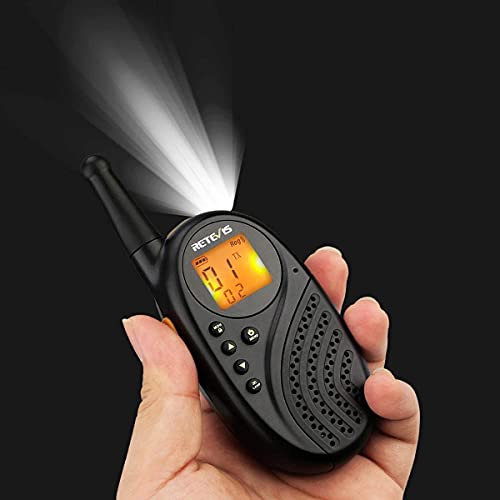 Retevis RT35 Walkie Talkies for Adults,Long Range Two Way Radios Rechargeable,Easy to Use,LED Flashlight,Small Two Way Radios for Family Kids (Black,2 Pack)