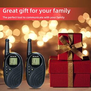 Retevis RT35 Walkie Talkies for Adults,Long Range Two Way Radios Rechargeable,Easy to Use,LED Flashlight,Small Two Way Radios for Family Kids (Black,2 Pack)