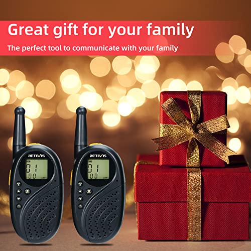 Retevis RT35 Walkie Talkies for Adults,Long Range Two Way Radios Rechargeable,Easy to Use,LED Flashlight,Small Two Way Radios for Family Kids (Black,2 Pack)