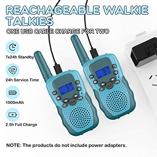 Selieve Walkie Talkies for Kids, Rechargeable Kids Toy for 3 4 5 6 7 8 Year Old Boys Girls, Walkie Talkies Long Range with 22 Channels for Outdoor Adventures, Camping, Hiking