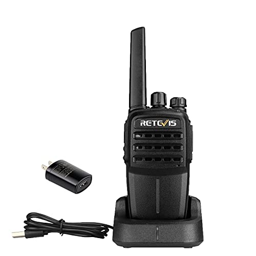 Retevis RT40B Walkie Talkie Rechargeable,Mini 2 Way Radio for Adults, Rugged Two Way Radios Rechargeable, Handheld USB Charging Base Emergency Alarm, for Adults Skiing Hunting Cruise Gifts (1 Pack)