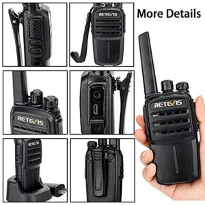 Retevis RT40B Walkie Talkie Rechargeable,Mini 2 Way Radio for Adults, Rugged Two Way Radios Rechargeable, Handheld USB Charging Base Emergency Alarm, for Adults Skiing Hunting Cruise Gifts (1 Pack)