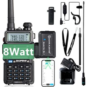 baofeng radio (upgraded from baofeng uv-5r) 8watt ham radio handheld supported phone program with 771 long antenna wireless programmer dual band walkie talkies two way radio includes full kit