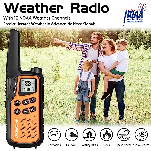 4Pack Rechargeable Baofeng MP25 FRS Walkie Talkies Long Range Walkie Talkies for Adults - Long Distance 2 Way Radios Walkie Talkies with Battery NOAA 2 in 1 Type-C Charger