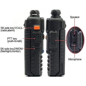 BAOFENG UV-5R Dual Band Two Way Radio (Black), 144-148MHz & 420-450MHz & UV-5R Two Way Radio Dual Band 144-148/420-450Mhz Walkie Talkie 1800mAh Li-ion Battery(Black)