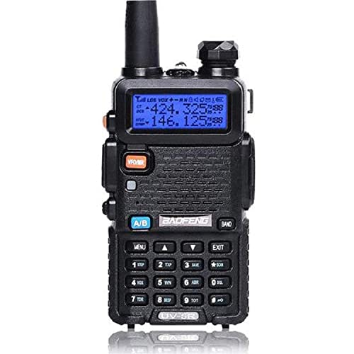 BAOFENG UV-5R Dual Band Two Way Radio (Black), 144-148MHz & 420-450MHz & UV-5R Two Way Radio Dual Band 144-148/420-450Mhz Walkie Talkie 1800mAh Li-ion Battery(Black)