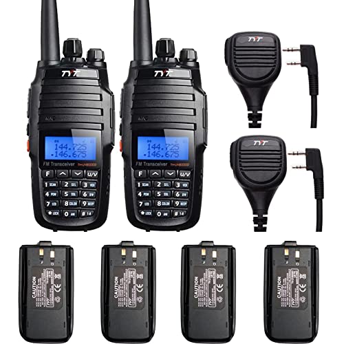 TYT TH-UV8000D 10Watts High Power Walkie Talkies Cross-Band Repeater Handheld Transceiver VHF UHF Dual Band Two Way Radio with Backup Batteries Speaker Mic (2 Pack)