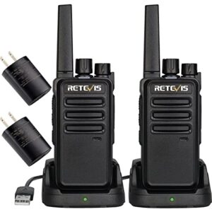 retevis rt68 walkie talkies rechargeable,portable frs two-way radios for adults,heavy duty 2 way radios long range,usb charging base,license free radios walkie talkie for road trip camping (2 pack)