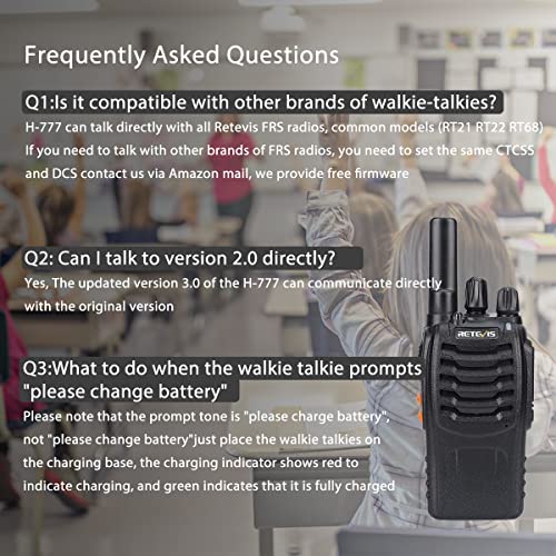 Retevis H-777 Walkie Talkie Rechargeable Long Range,Portable Two-Way Radio, Flashlight, Emergency Alarm, Hands Free(1 Pack)