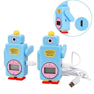 Retevis RT36 Walkie Talkie for Kids,Robot Shape Toys Gifts for 3-5 Year Old Boys Girls,Toddler Toys Walkie Talkies with Flashlight,Easy to Use(Blue,2 Pack)