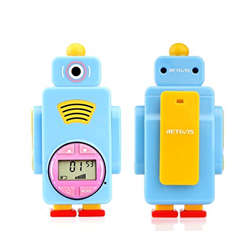 Retevis RT36 Walkie Talkie for Kids,Robot Shape Toys Gifts for 3-5 Year Old Boys Girls,Toddler Toys Walkie Talkies with Flashlight,Easy to Use(Blue,2 Pack)