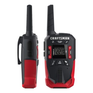 CRAFTSMAN 32-Mile Long Range Walkie Talkies for Adults - Weather Resistant, Rechargeable Two Way Radios with VOX - CMXZRAZF668 (2 Pack)