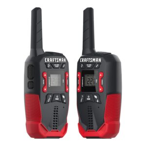 CRAFTSMAN 32-Mile Long Range Walkie Talkies for Adults - Weather Resistant, Rechargeable Two Way Radios with VOX - CMXZRAZF668 (2 Pack)