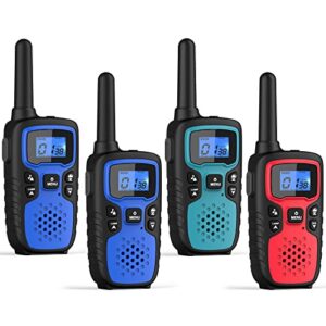 walkie talkies for adults-wishouse 2 way radio long range,hiking accessories camping gear toys for kids with flashlight,sos siren,noaa weather alert scan,vox,22 channel,easy to use(no battery charger)