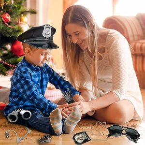 Falinpitos 7PCS Police Pretend Play Toy Set Walkie Talkies Badge Costume Accessories for Kids Birthday Party Present