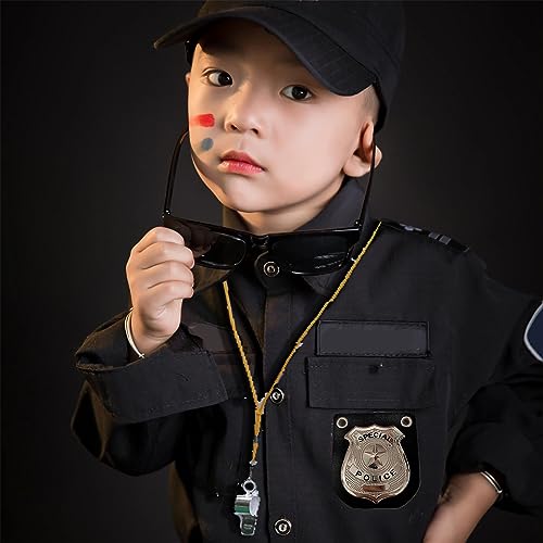 Falinpitos 7PCS Police Pretend Play Toy Set Walkie Talkies Badge Costume Accessories for Kids Birthday Party Present