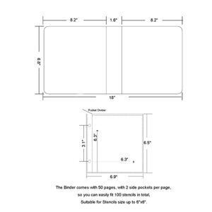 Cookie Stencil Storage Binder Die Cut and Stamp Storage Folder Baking Stencil Organizer Scrapbooking Cutting Dies Stencil Storage Book Collections Case Organizer (One Pocket 50 Pages)