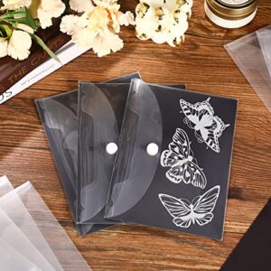 48 Pack Clear Stamp and Die Storage Bag with Rubber Magnetic Storage Sheets Plastic Die Cut Storage Clear Envelope Storage Pocket Resealable Cutting Dies Organizer Holder for Scrapbooking Card Making