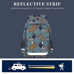 ALAZA Cute Puppy Dog French Bulldog Print Laptop Backpack Purse for Women Men Travel Bag Casual Daypack with Compartment & Multiple Pockets