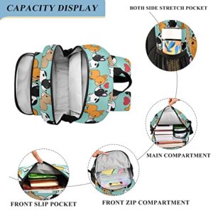 ALAZA Cute Puppy Dog French Bulldog Print Laptop Backpack Purse for Women Men Travel Bag Casual Daypack with Compartment & Multiple Pockets