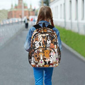 ALAZA Cute Doodle Dog Print Animal Travel Laptop Backpack College School Computer Bag for Boys Girls