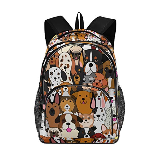 ALAZA Cute Doodle Dog Print Animal Travel Laptop Backpack College School Computer Bag for Boys Girls