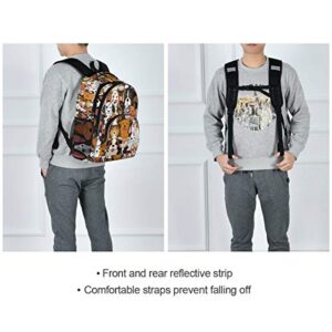 ALAZA Cute Doodle Dog Print Animal Travel Laptop Backpack College School Computer Bag for Boys Girls