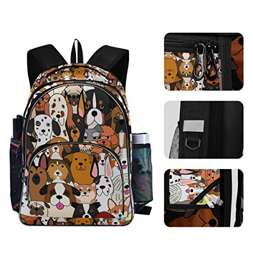 ALAZA Cute Doodle Dog Print Animal Travel Laptop Backpack College School Computer Bag for Boys Girls