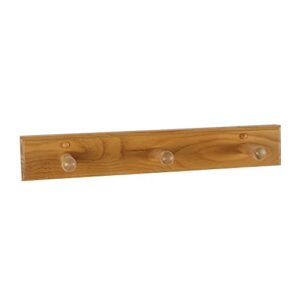 design house 561225 dalton rustic triple robe hook for bathroom kitchen closet, honey oak, one size