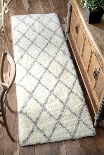 nuLOOM Machine Made Diamond Shag Area Rug, 4x6, Gray