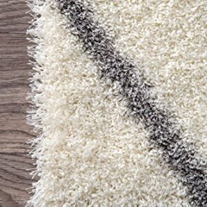 nuLOOM Machine Made Diamond Shag Area Rug, 4x6, Gray