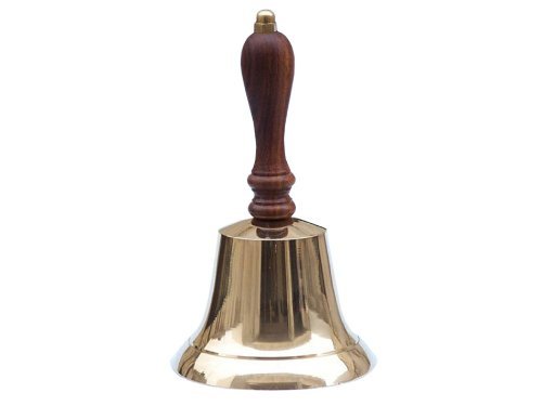 Hampton Nautical Solid Brass Hand Bell, 7", Brass