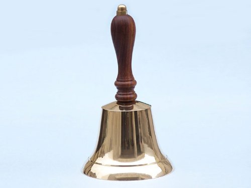 Hampton Nautical Solid Brass Hand Bell, 7", Brass