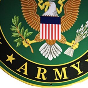 Army Military Logo Aluminum Metal Sign - US Service Branch Home Wall Decor