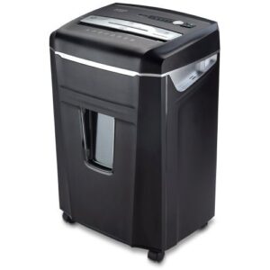 aurora jamfree au1400xa 14-sheet crosscut-cut paper / cd / credit card shredder with pull-out wastebasket