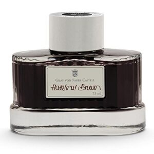 graf von faber-castell fountain pen ink, 75ml, hazelnut brown (fc141002)