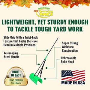 Amazing Rake Back Saving Garden Rake ― Leaf Rakes for Gardening ― Leaf Picker Upper ― Heavy Duty Leaves Claw & Rakes Lawns Garden Tool ― Easy Leaf & Grass Grabber Without Bending Over ― Yellow