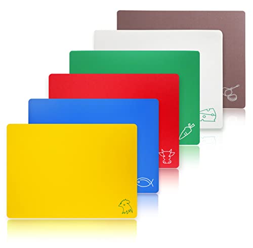 New Star Foodservice 42627 Flexible Cutting Board, 12-Inch by 15-Inch, Assorted Colors, Set of 6