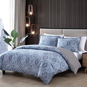 City Scene Milan Blue Comforter Set, King