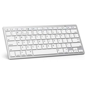 omoton ultra-slim bluetooth keyboard for ipad 10.2(9th/ 8th/ 7th generation)/ 9.7, ipad air 4th generation, ipad pro 11/12.9, ipad mini, and more bluetooth enabled devices, white