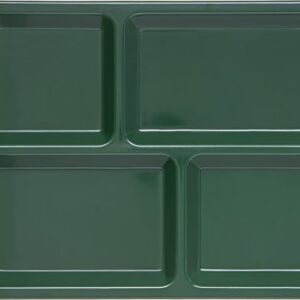 Carlisle FoodService Products Right Hand 4-Compartment Cafeteria / Fast Food Tray, 8.5" x 11", Forest Green