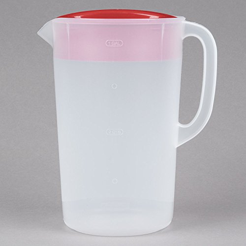 Rubbermaid FBA_3063R1WHT 1 Gal. Red Lid Pitcher, 1