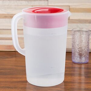 Rubbermaid FBA_3063R1WHT 1 Gal. Red Lid Pitcher, 1