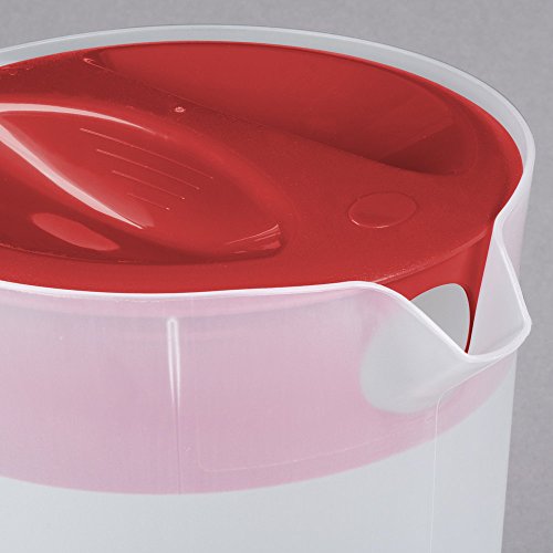 Rubbermaid FBA_3063R1WHT 1 Gal. Red Lid Pitcher, 1