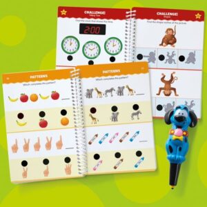 Educational Insights Hot Dots Jr. Let’s Master Kindergarten Math Set, Homeschool & School Math Workbooks, 2 Books & Interactive Pen, 100 Math Lessons, Ages 5+