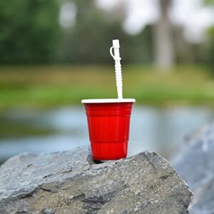 Red Cup Living Reusable Drinking Straws for Cold and Hot Drinks - Plastic Smoothie Straws for 18 oz Cups - Set of 4 - Eco-Conscious - Perfect for Party Cups, Mugs, Mason Jars, and Tumblers, Party Cups