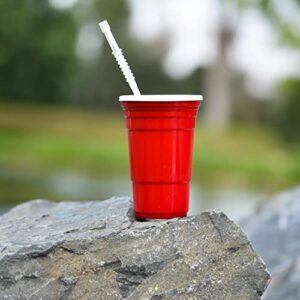 Red Cup Living Red Party Cups Lids- 32 oz, Reusable Plastic Lid, Hot Cup & Mugs Cover, Outdoor Drink Cover- Travel, Office & School, Eco-Friendly & Dishwasher Safe, Double Wall Design, Set of 2