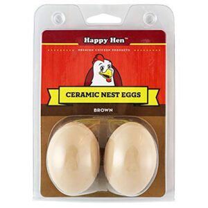 Happy Hen Treats Ceramic Nest Eggs, Brown