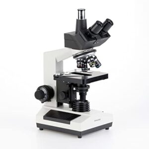 AmScope T390B-3M Digital Professional Compound Trinocular Microscope, 40X-2000X Magnification, WF10x and WF20x Eyepieces, Brightfield, Halogen Illumination, Abbe Condenser, Double-Layer Mechanical Stage, 110V-220V Auto-Switching, Includes 3MP Camera with